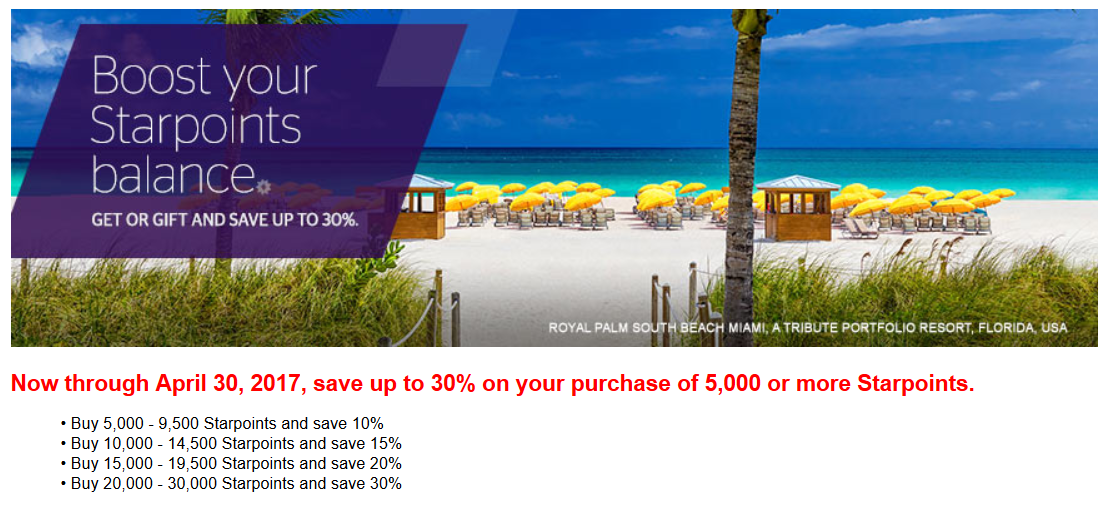 [SPG] SPG Starpoints on Sale – Up to 30% – VIP/Elite/Preferred